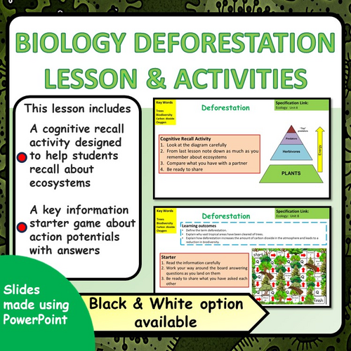 KS4 GCSE Biology (Science) Deforestation Lesson & Activities | Teaching ...