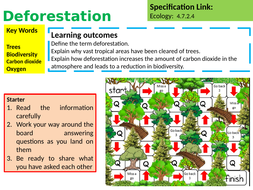 KS4 AQA GCSE Biology (Science) Deforestation Lesson & Activities ...
