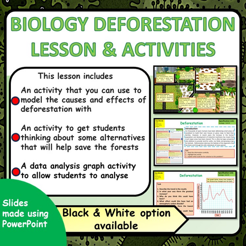 KS4 GCSE Biology (Science) Deforestation Lesson & Activities | Teaching ...