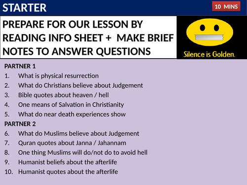 THEME B. RELIGION AND LIFE: LIFE AFTER DEATH / AFTERLIFE (ISLAM ...