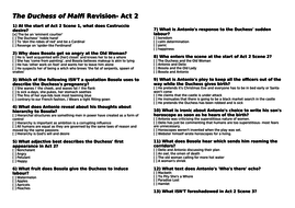 The Duchess of Malfi 6 Revision Quizzes | Teaching Resources