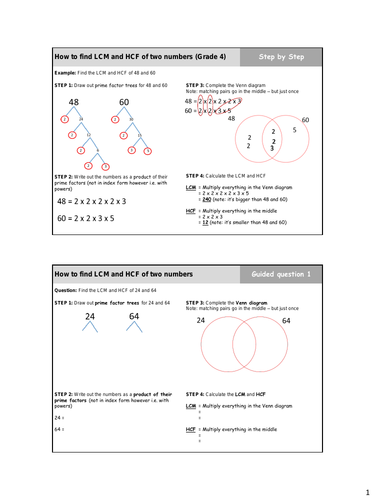 Find LCM and HCF using Prime Factor Trees - A how to guide with ...