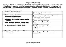 Game: One pen one dice one paper / GCSE questions | Teaching Resources