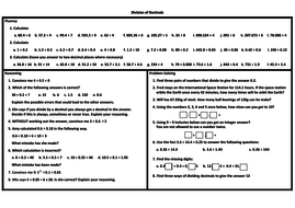 Division of Decimals Problem Solving Mastery Worksheet | Teaching Resources