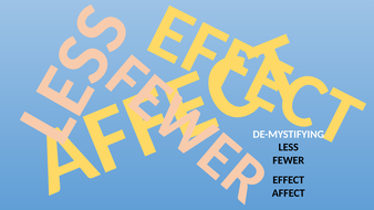 Affect, Effect; Fewer, Less Usage | Teaching Resources