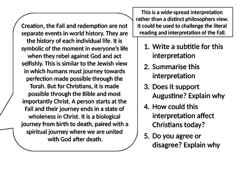 OCR A-Level RS: Augustine on Human Nature Whole Unit | Teaching Resources