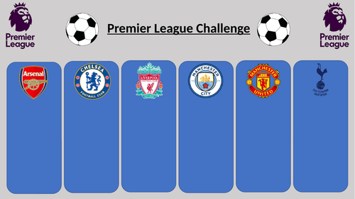 Football - Premier League Style Tournament | Teaching Resources