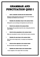Year 5/6 Grammar, Punctuation and Spelling Quiz | Teaching Resources