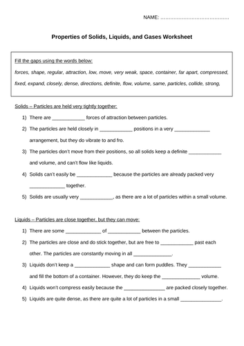 KS3/KS4 Chemistry Science States of Matter Full Lesson with worksheet ...