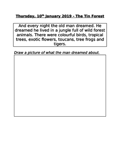 Reading Resources for The Tin Forest by Helen Ward and Wayne Anderson ...