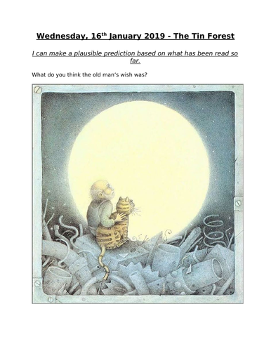 Reading Resources for The Tin Forest by Helen Ward and Wayne Anderson ...