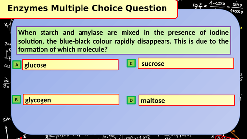 FREE A Level Biology Enzymes Multiple Choice Questions | Teaching Resources