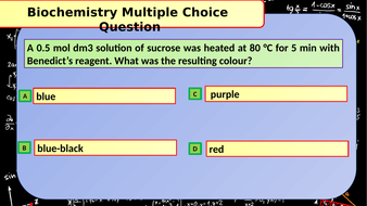 FREE A Level Biology Biochemistry Multiple Choice Questions | Teaching ...