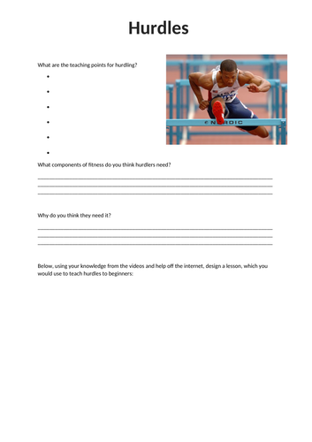 Athletics Non Participant Worksheets PE | Teaching Resources