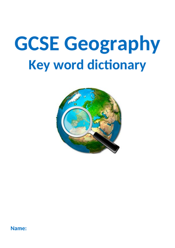 AQA GCSE Geography dictionary | Teaching Resources
