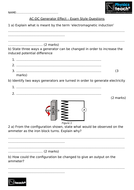 GCSE AQA Physics 4.7 - AC DC Generator | Teaching Resources