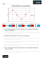 GCSE AQA Physics 4.7 - AC DC Generator | Teaching Resources