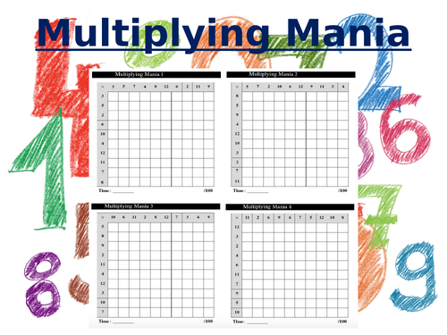 Multiplication grid/table. Multiplication Mania game for morning work ...
