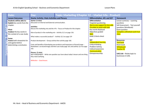 CIE Business Studies Section 1, 2, 3, 4, 5 and 6 PowerPoint with Lesson ...