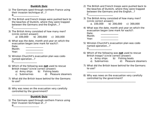 The Dunkirk Evacuation: Accuracy of film portrayal | Teaching Resources