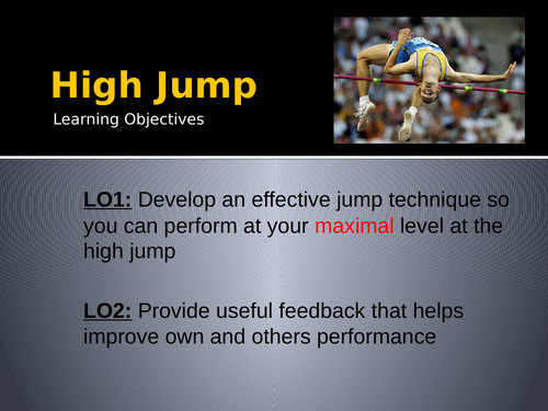 KS3/ KS4 High Jump Athletics Lesson | Teaching Resources