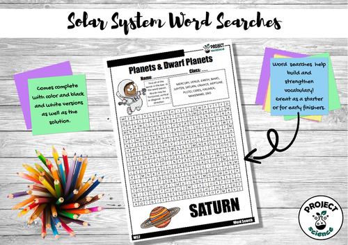 Solar System Word Searches | Teaching Resources