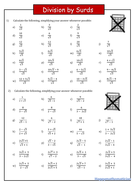 Division Of Surds | Teaching Resources