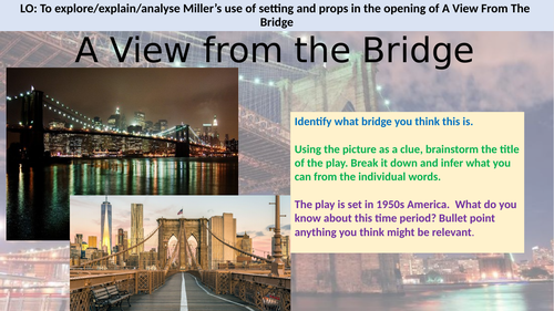 A View From The Bridge lessons | Teaching Resources