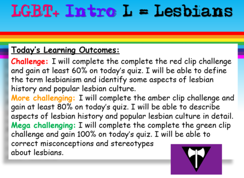 LGBT+ Lesbians RSE | Teaching Resources