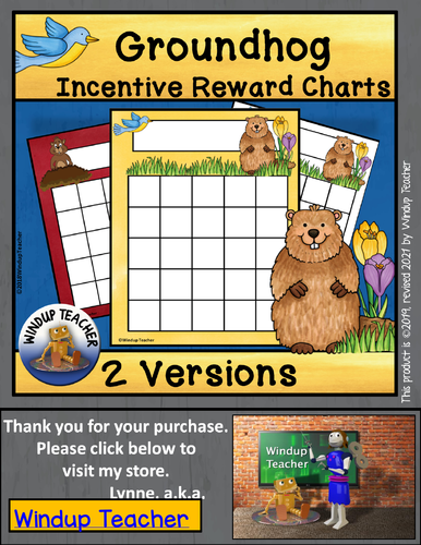 Groundhog Sticker Charts | 2 Designs in Multiple Colors | Teaching ...