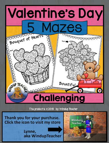 Valentine's Day Mazes | Challenging | Teaching Resources