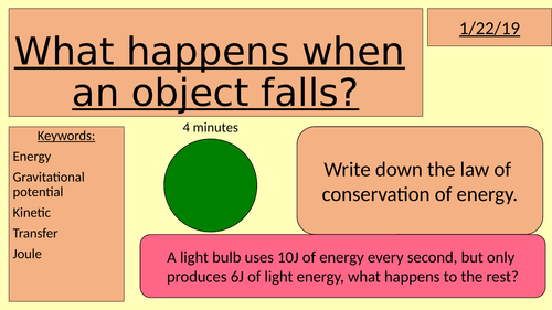 What happens when an object falls? (gravitational energy) | Teaching ...