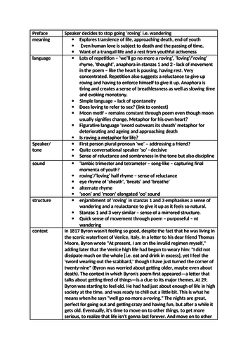So we'll go no more a Roving Byron poetry | Teaching Resources