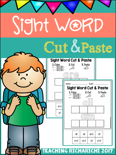 Sight Word Cut and Paste Worksheets (The Bundle) | Teaching Resources