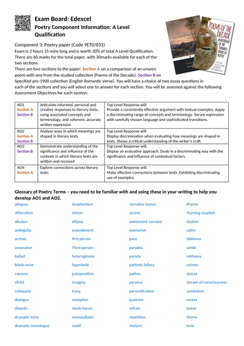 Edexcel A Level English Literature Component Bundles | Teaching Resources