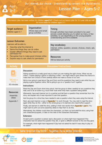 Consent online - Education pack for 3-7 year olds | Teaching Resources