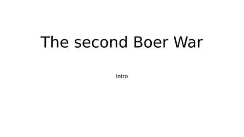 The Boers Wars | Teaching Resources