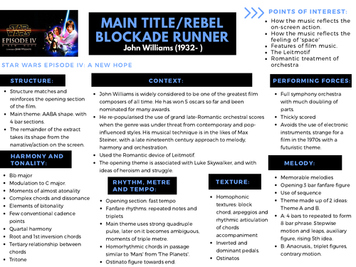 Star Wars Resources Edexcel Music GCSE | Teaching Resources