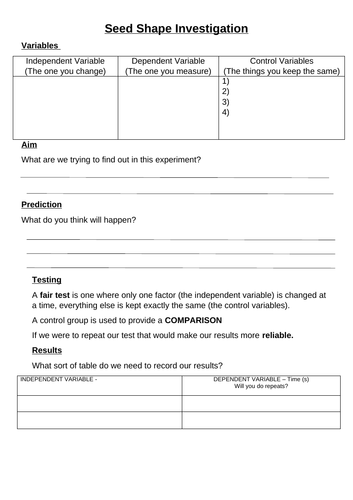 Year 8 Seed Dispersal Practical | Teaching Resources