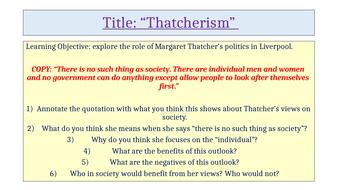 Thatcher's Policies Blood Brothers | Teaching Resources