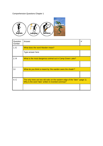 Holes KS2 Novel Study, Writing tasks and Resources | Teaching Resources