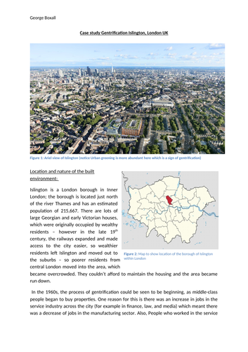 A Level Geography Changing Places Case Study - Gentrification in ...