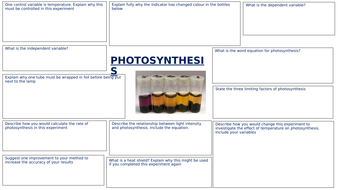 CB6b Photosynthesis core practical revision sheet (Edexcel) | Teaching ...