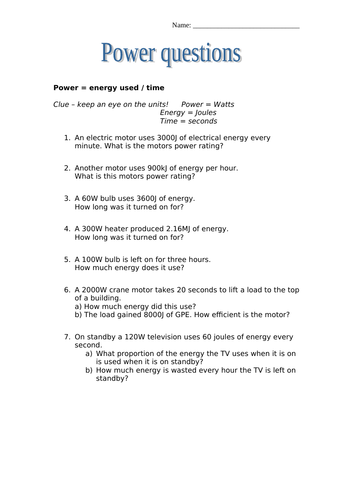 Power | Teaching Resources