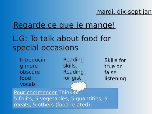 Studio AQA GCSE Higher module 3 Unit 2 Regarde ce que je mange ...