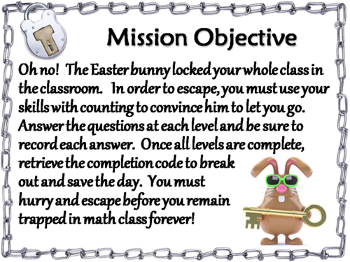 Skip Counting by 2, 3, 4, 5, 10 Game: Easter Escape Room Math Activity ...