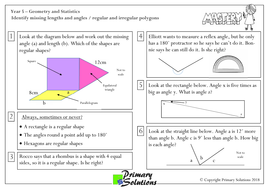 Mastery Maths - Year 5 Reasoning - Calculating Angles / Regular Shapes ...
