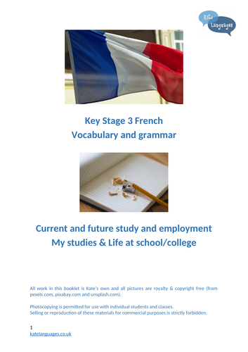 Key Stage 3 French - School - Vocabulary and grammar | Teaching Resources