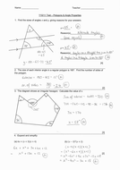 IGCSE Polygons & Angles Test | Teaching Resources