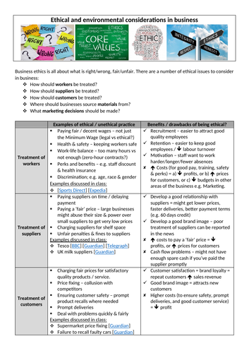 GCSE Business (9-1) OCR – Influences on Business & Interdependent ...